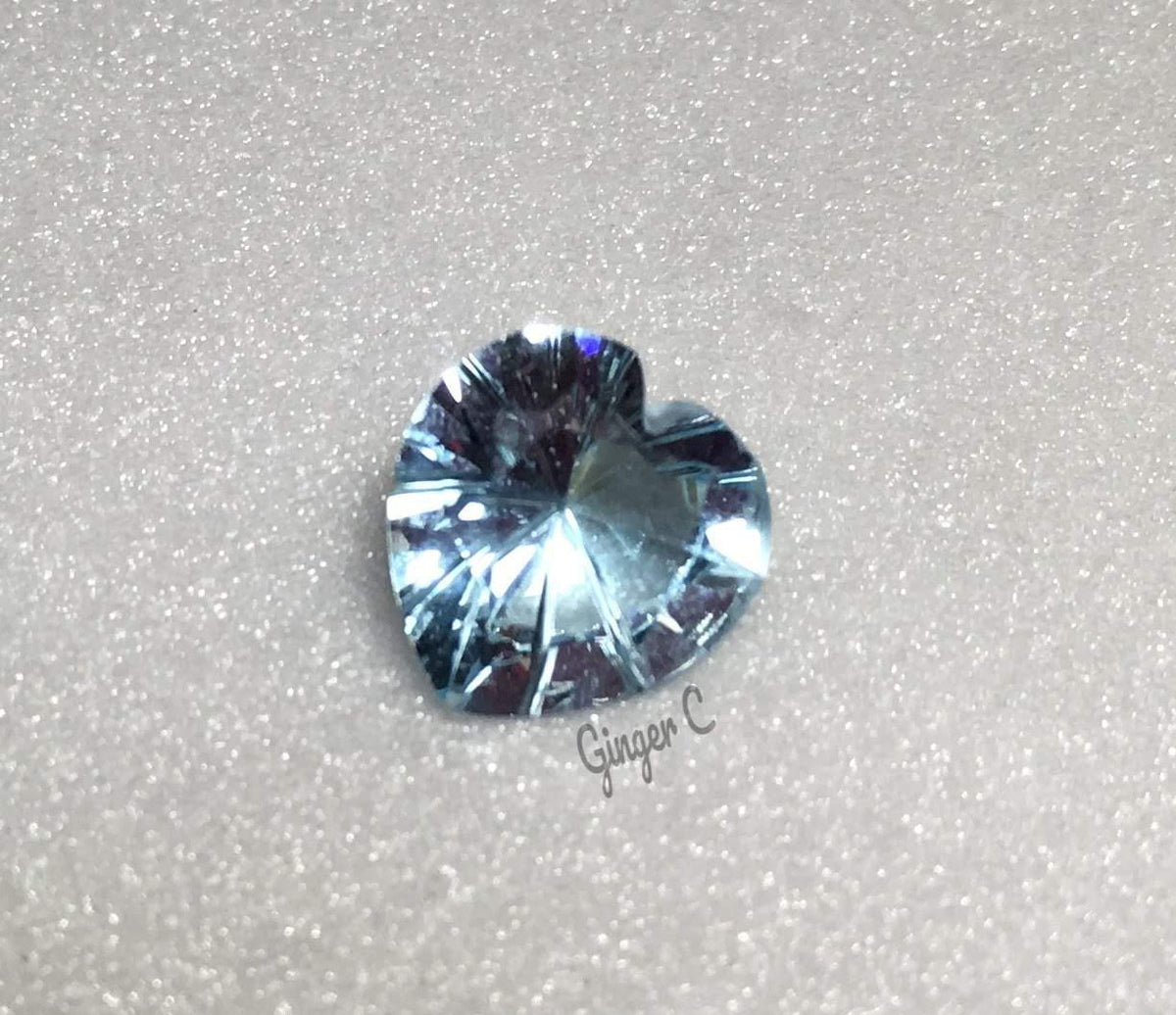 Blue Topaz 10mm Heart Laser Cut 3.55ct| Gems & Minerals Rock
