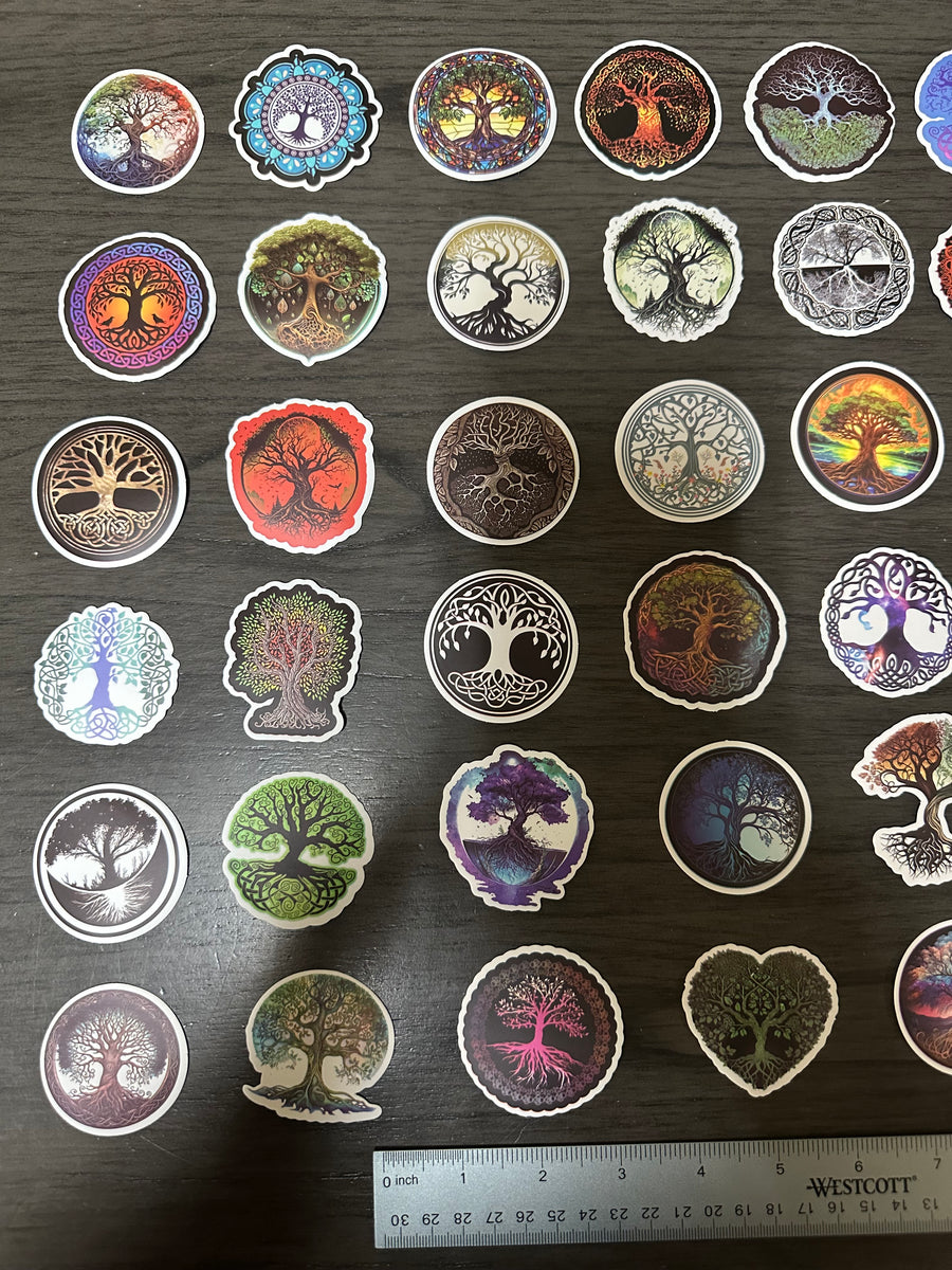 Tree of Life Stickers Set of 50| Gems & Minerals Rock