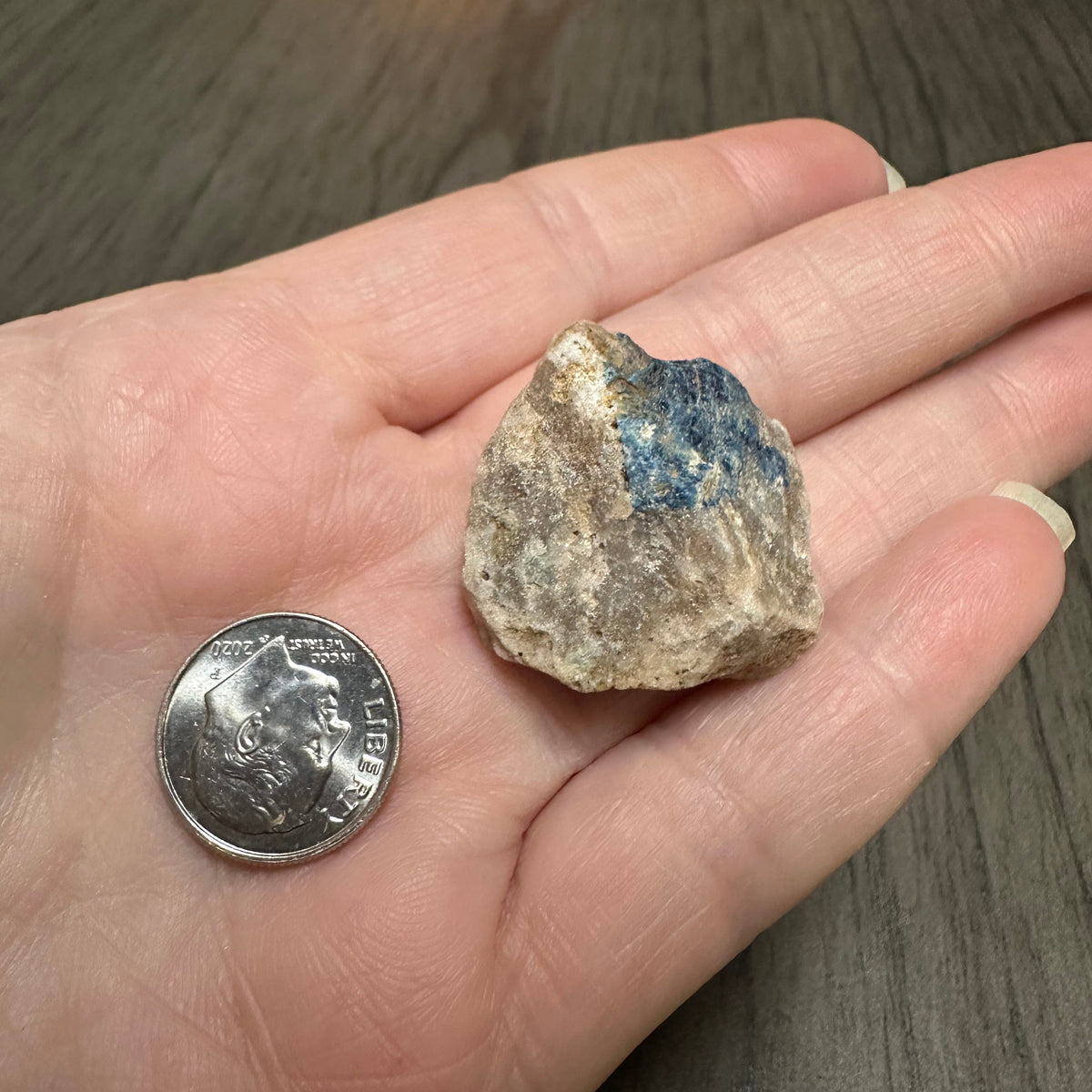 Lazulite Specimen from Graves Mountain Ga in Case| Gems & Minerals Rock