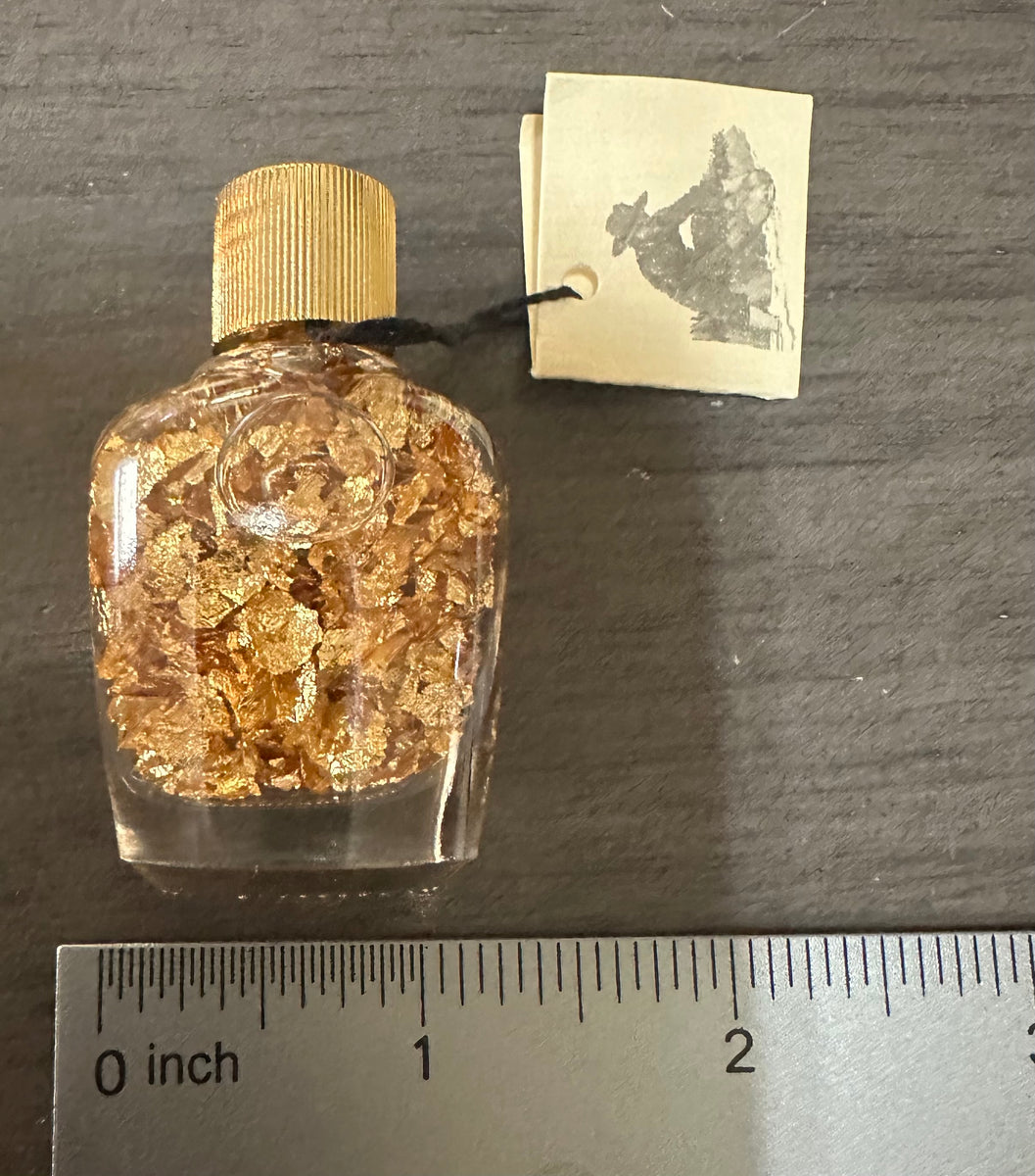 Gold Flakes in Glass Bottle| Gems & Minerals Rock