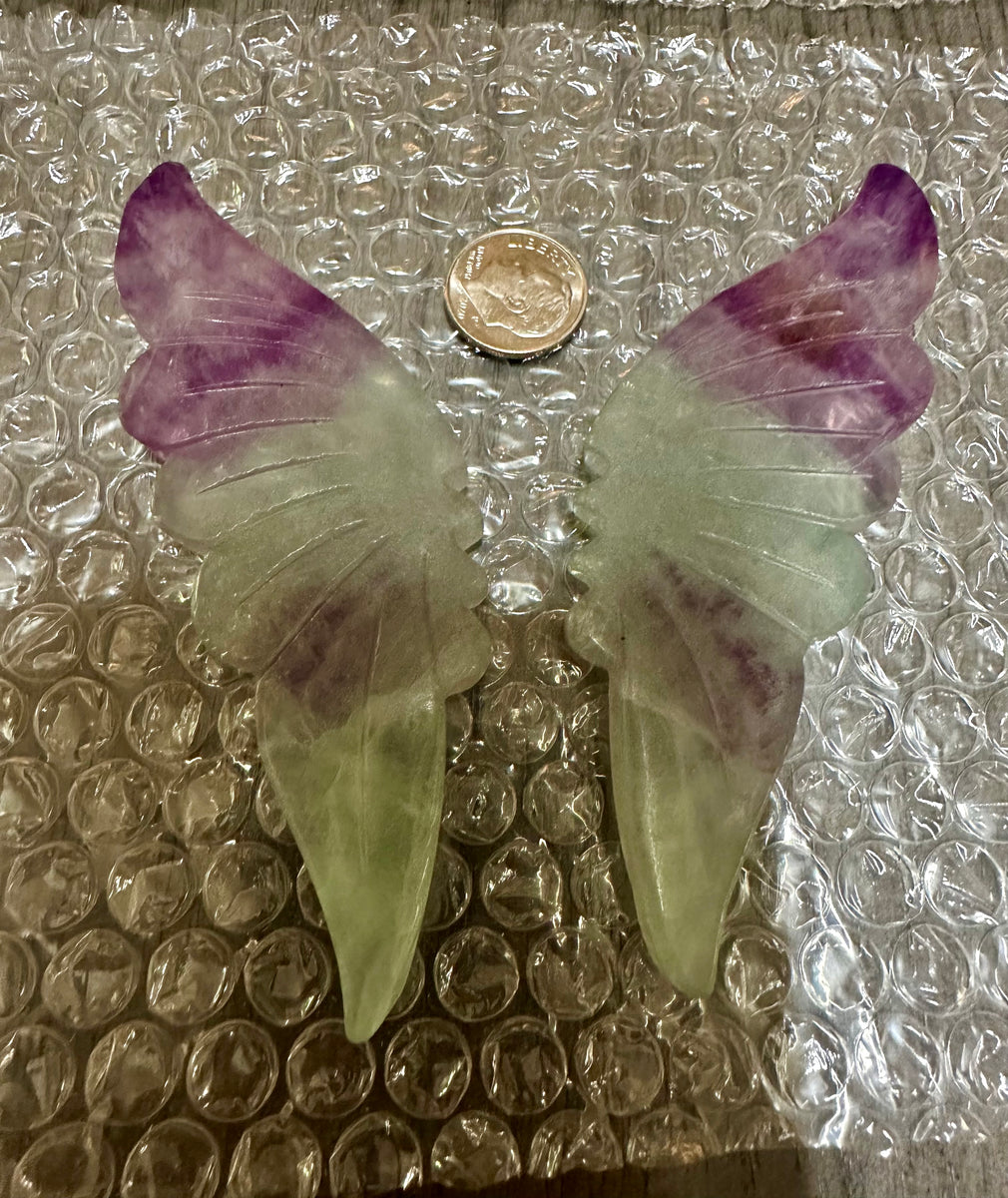 Fluorite Butterfly Wings & Stand #1| Gems & Minerals Rock Shop