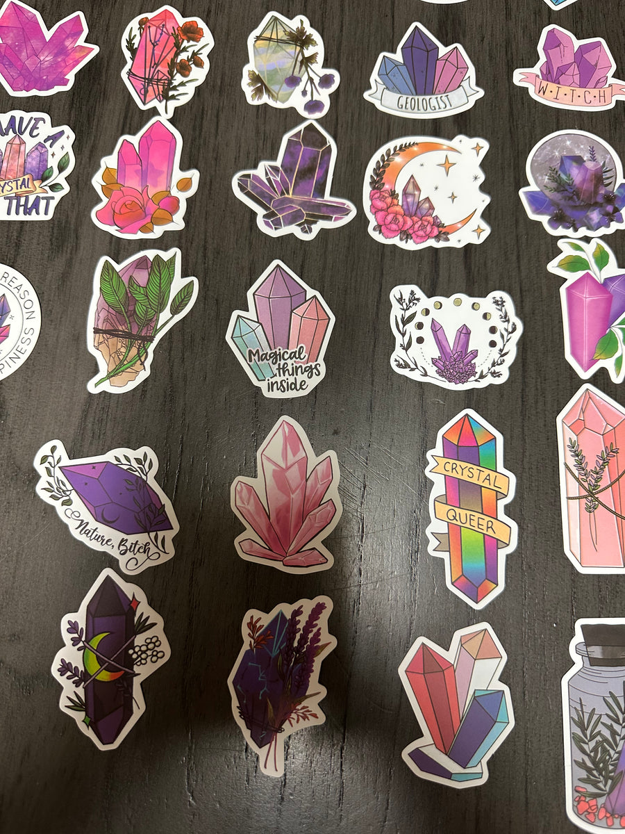 Crystal Collection Stickers set of 50| Gems & Minerals Rock