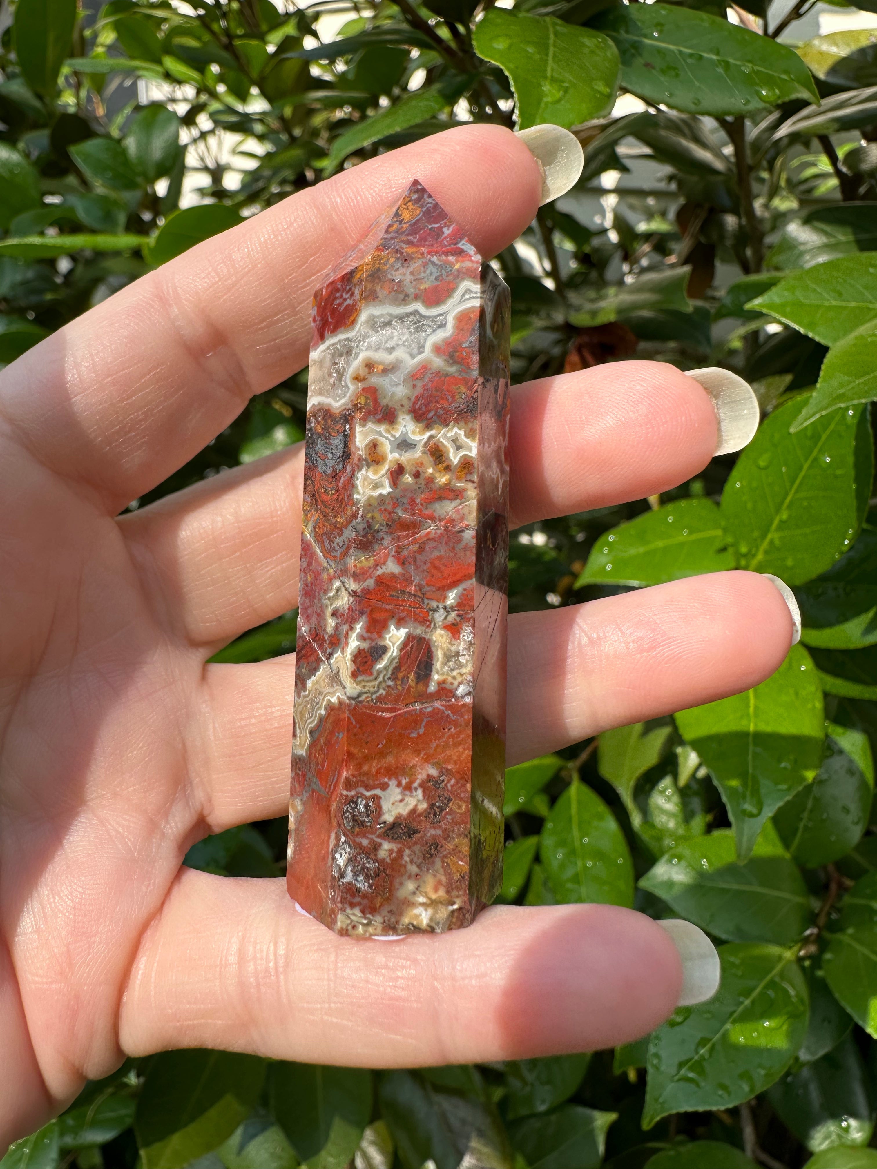 Natural Red Agate Obelisk Tower #3 – Gems & Minerals Rock Shop