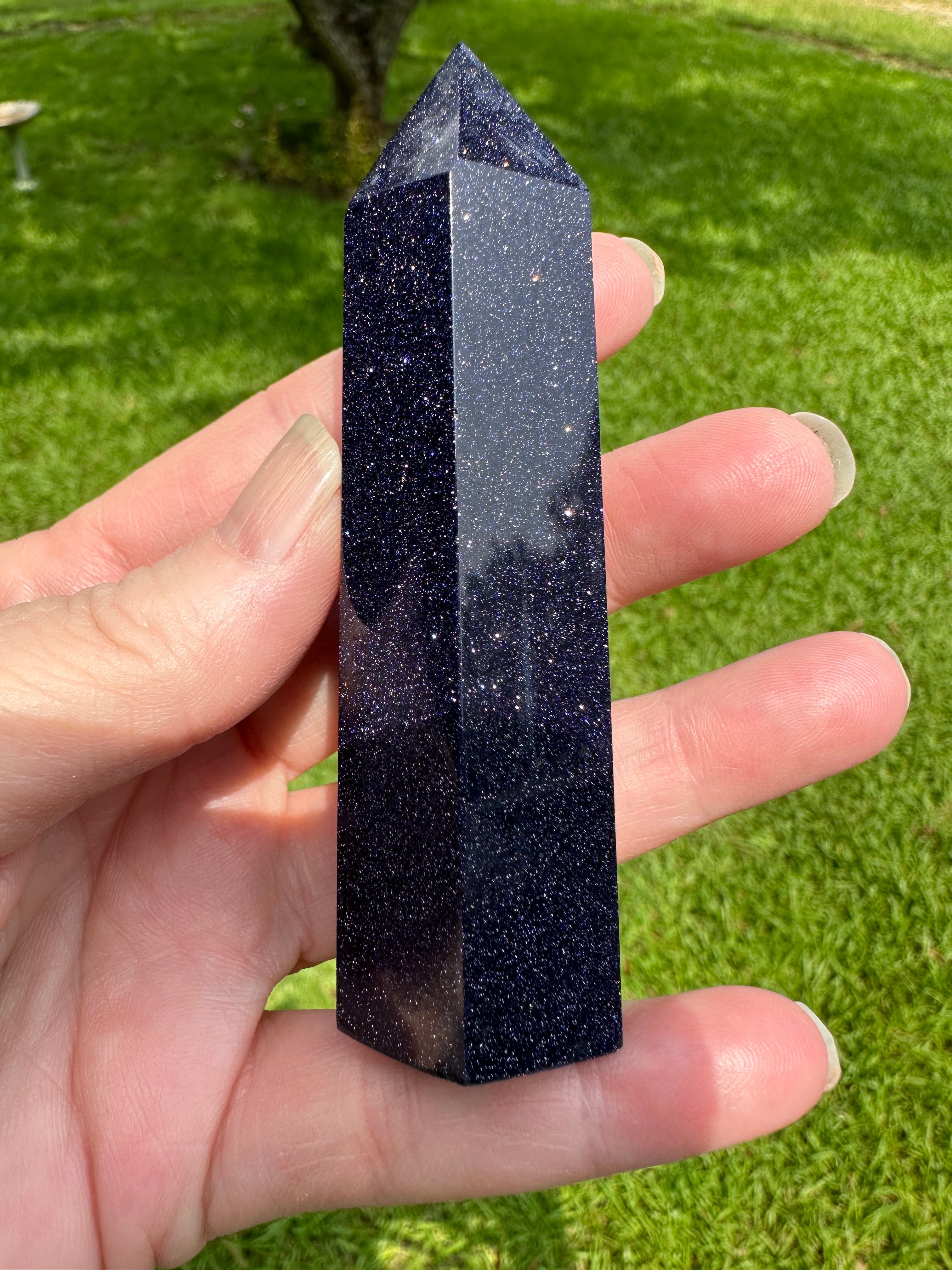 Sparkly Blue Sandstone Tower #2 – Gems & Minerals Rock Shop