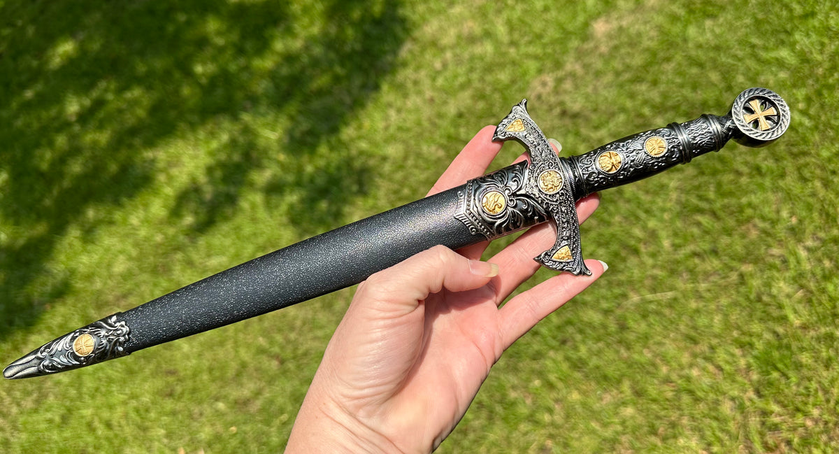 Templar Crusader Knight's Short Sword Dagger| Gems & Minerals Rock